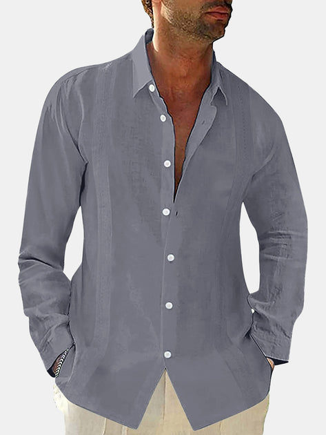 Men's Button Up Long Sleeve Shirts – Fydude